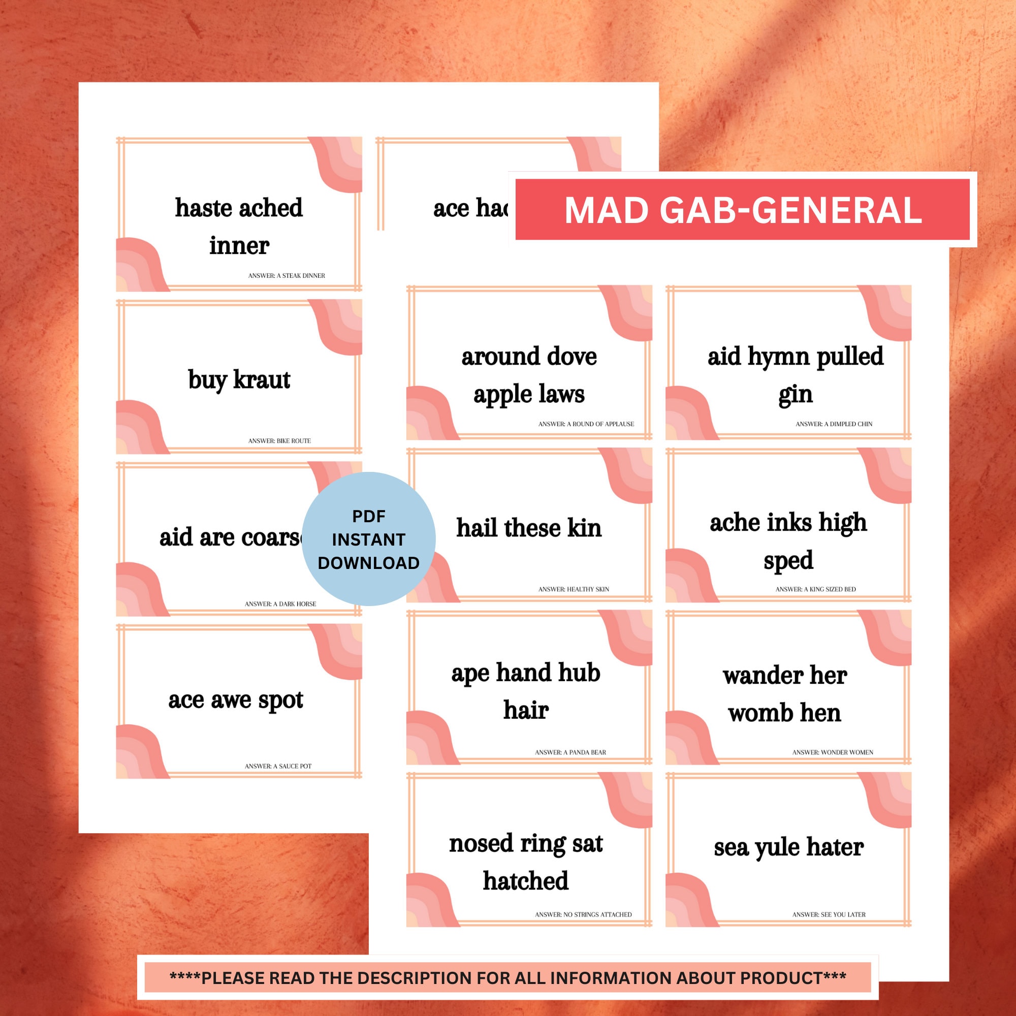 Mad Gab General | Family Games | Adult Games | Birthday Games | Summer ...