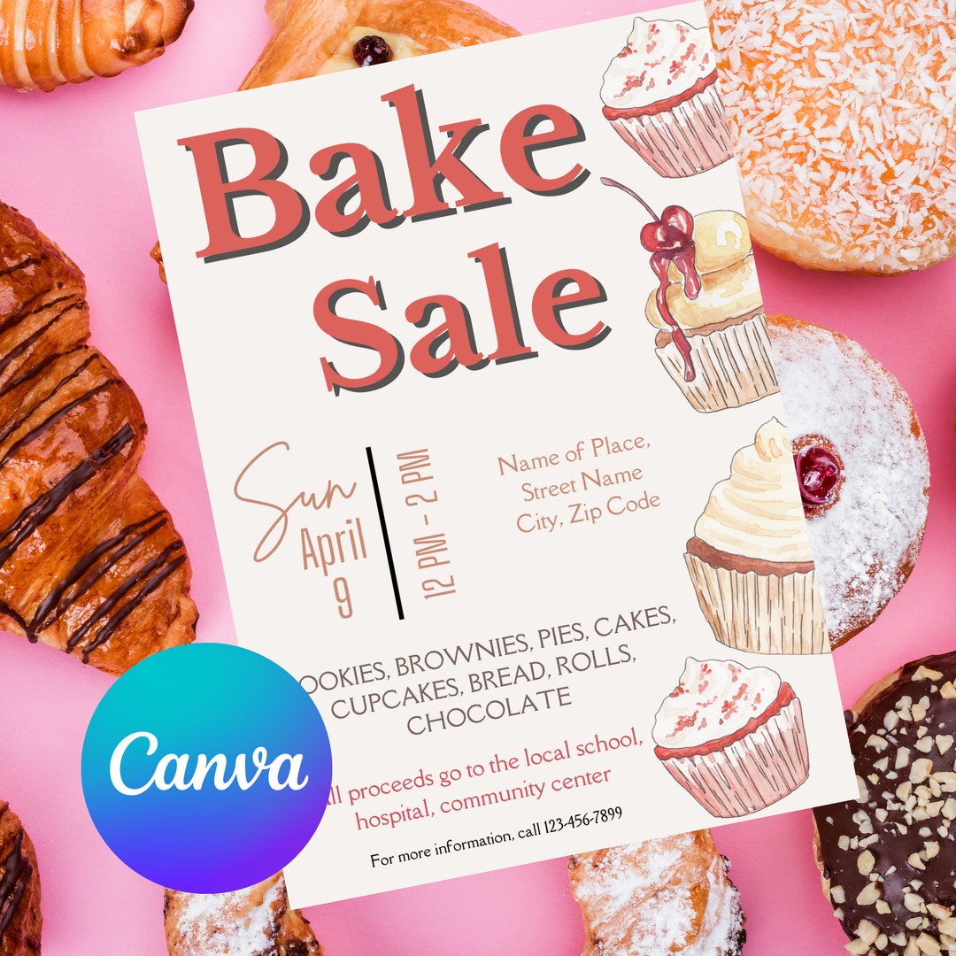 Bake Sale Flyer Template Bake Sale Dessert Flyer Bake Sale Flyer ...