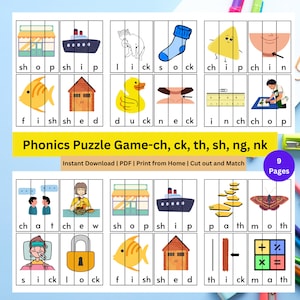 Phonics Puzzles Digraphs | CVC Words | Phonics Games | Phonics ...
