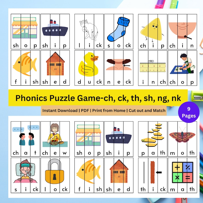 Phonics Puzzles Digraphs | CVC Words | Phonics Games | Phonics ...