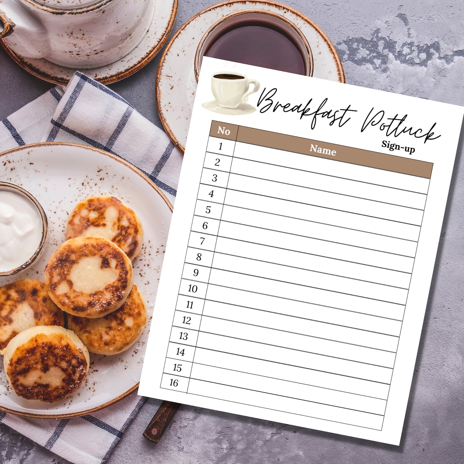 Potluck Sign up Sheet | Breakfast Potluck Sign up Sheet | Breakfast ...
