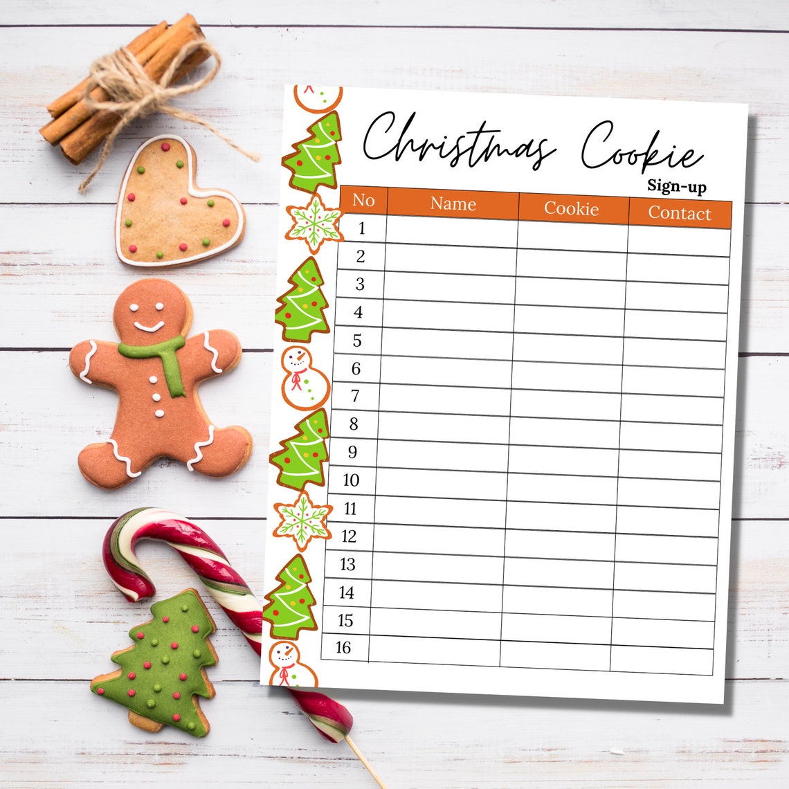 Christmas Cookie Sign up Sheet | Christmas Cookies Exchange | Christmas ...