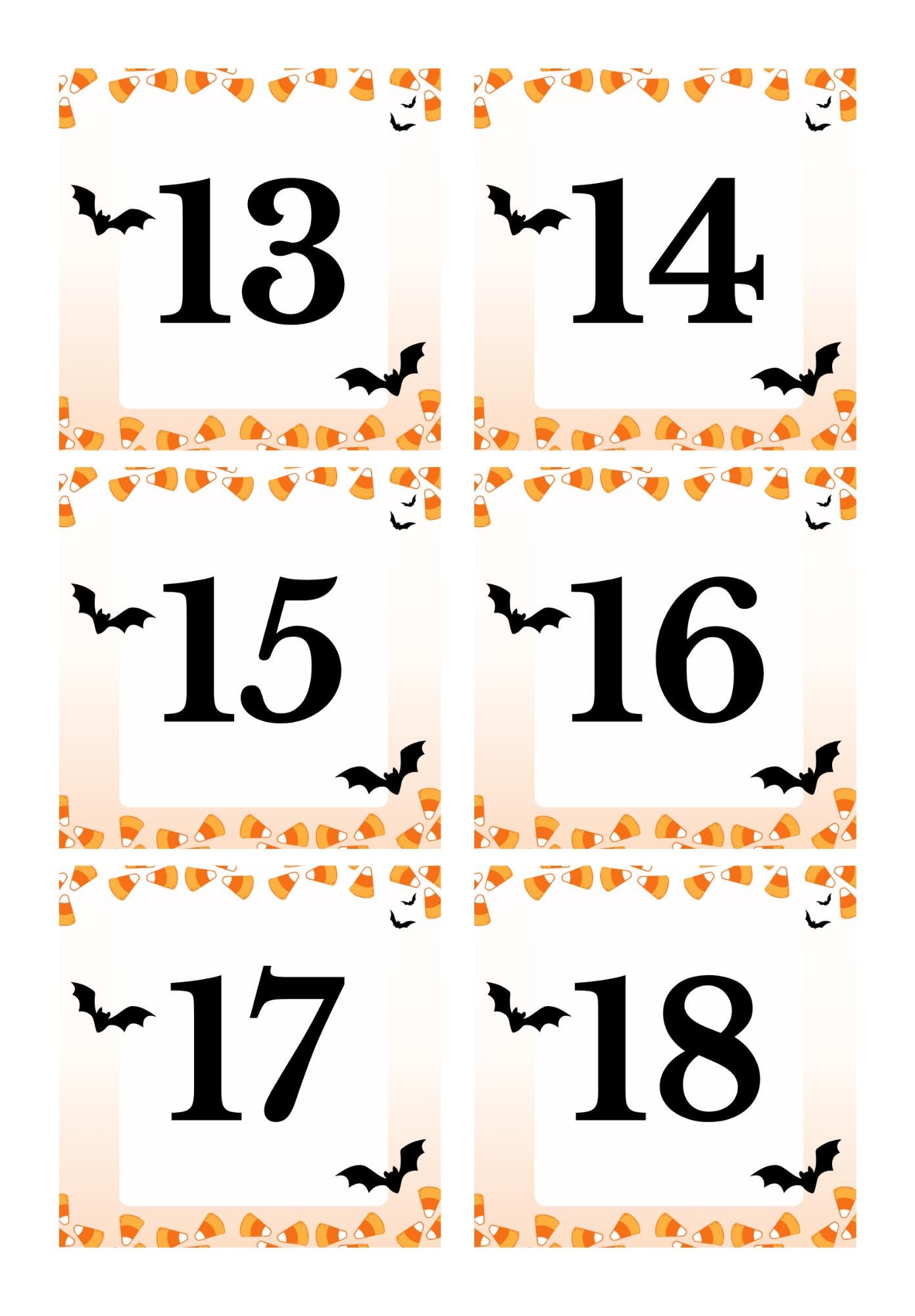 Halloween Number Cards Printable | Baking Competition | Pumpkin Carving ...