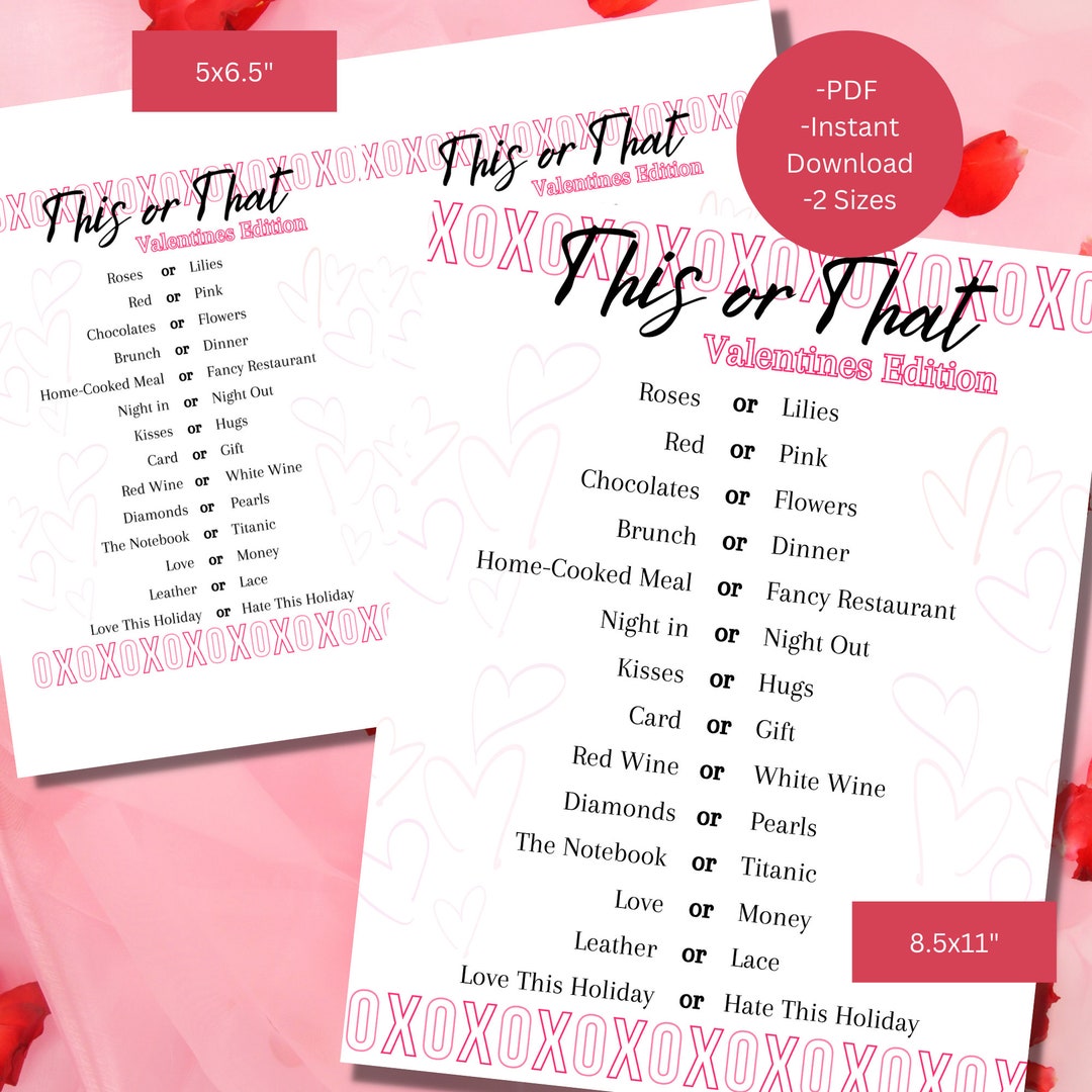 This or That Game Valentines | Valentines This or That Christmas Game ...