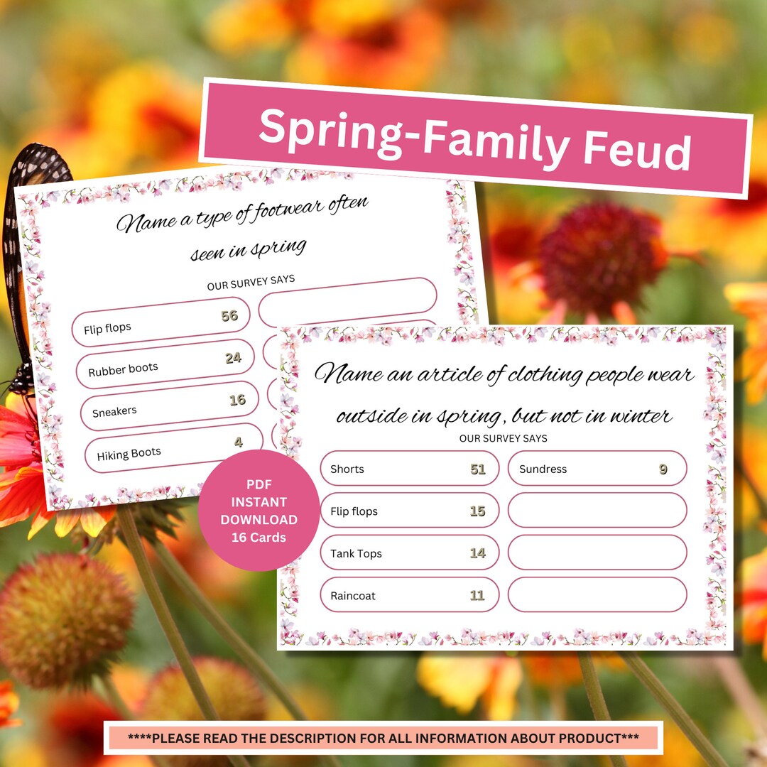 Family Feud Spring Game | Spring Printable Games | Spring Activities ...