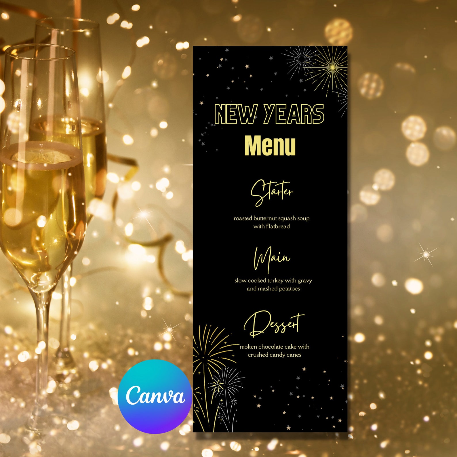 New Year's Eve | New Year's Eve Menu | New Year's Eve Menu Template ...