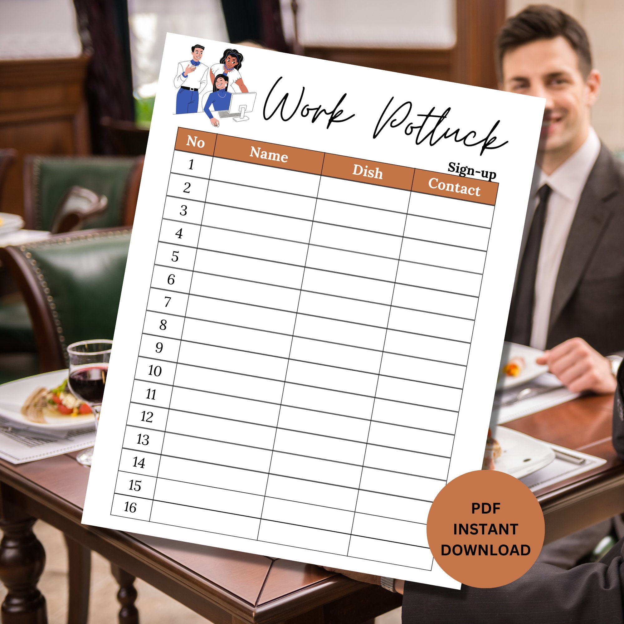 Work Potluck Sign up Sheet | Work Potluck Sign up Sheet | Work Potluck ...