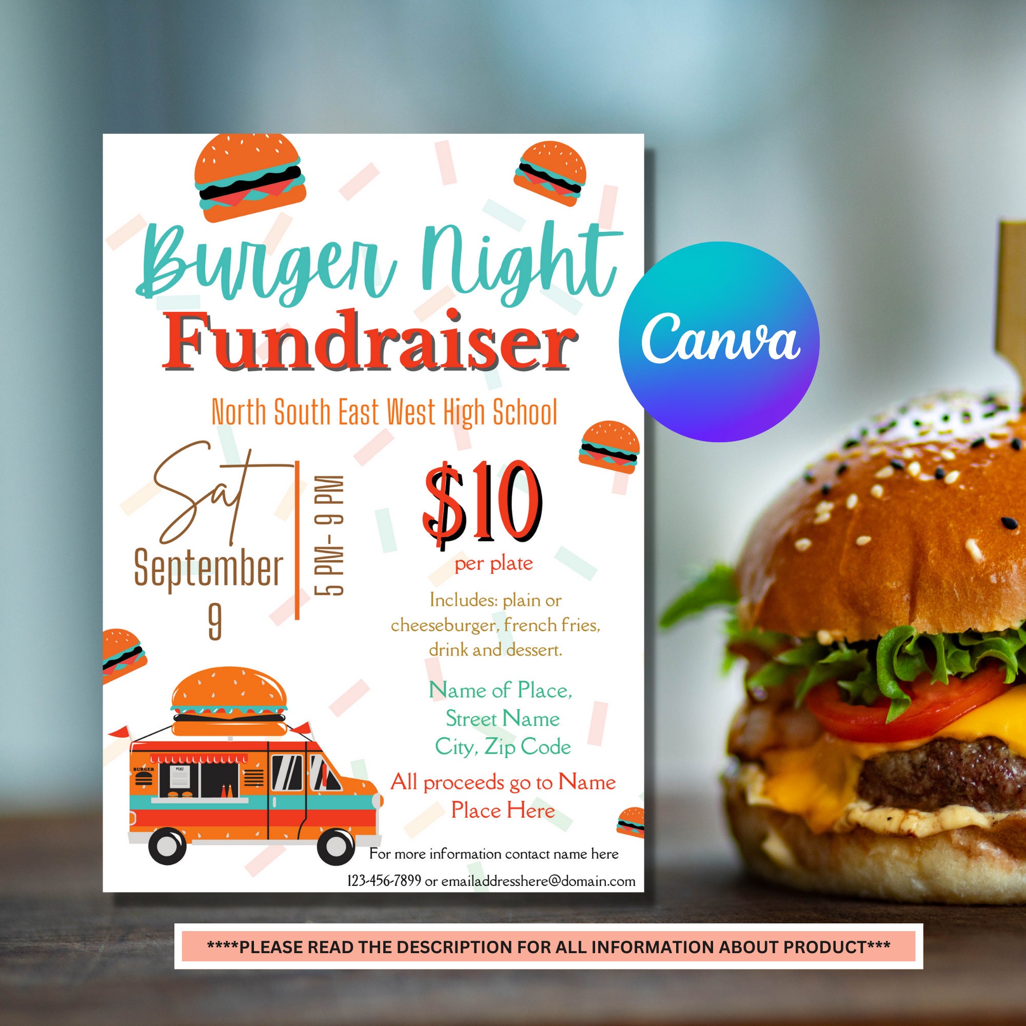 Burger Night Fundraiser Invitation Template | Burger Night Fundraiser ...