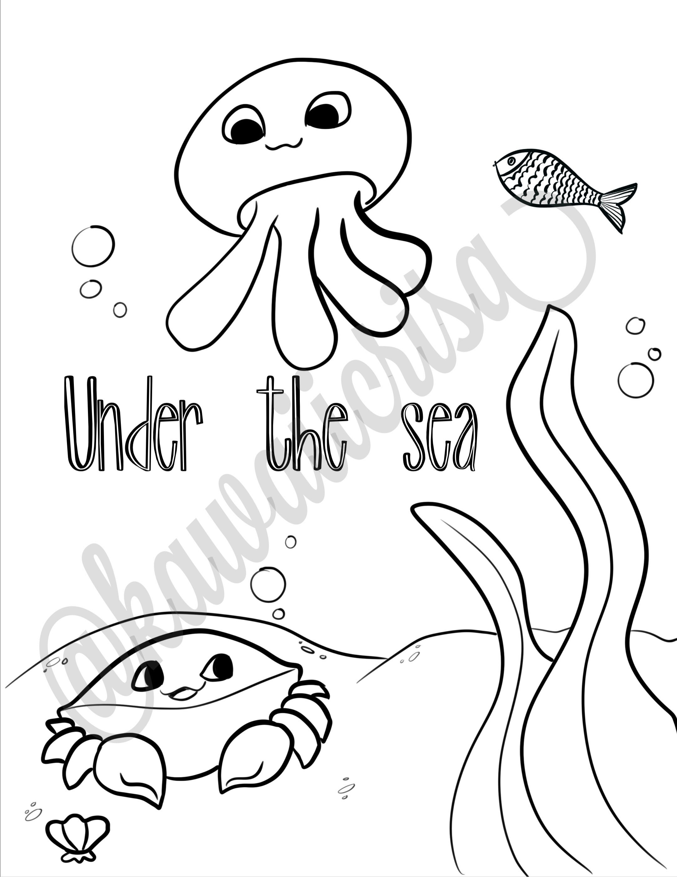 Under the Sea Coloring Page Digital Download - Etsy