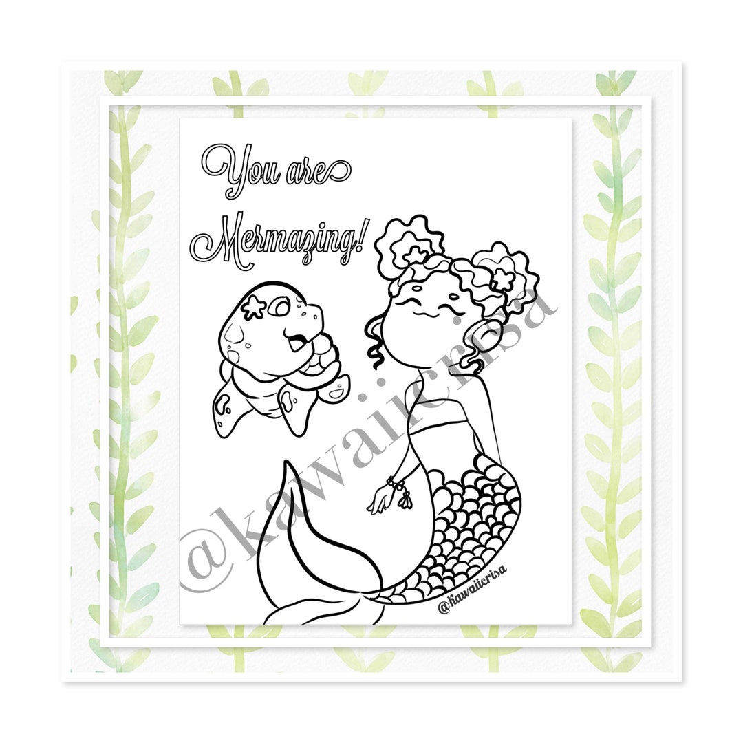 Mermazing Coloring Page - Etsy