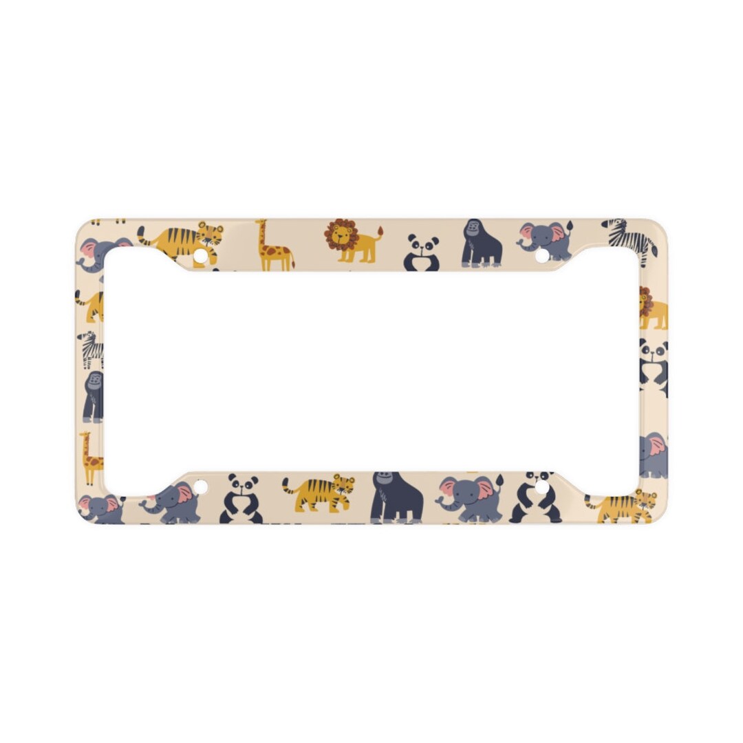 Safari Animals License Plate Frame - Etsy