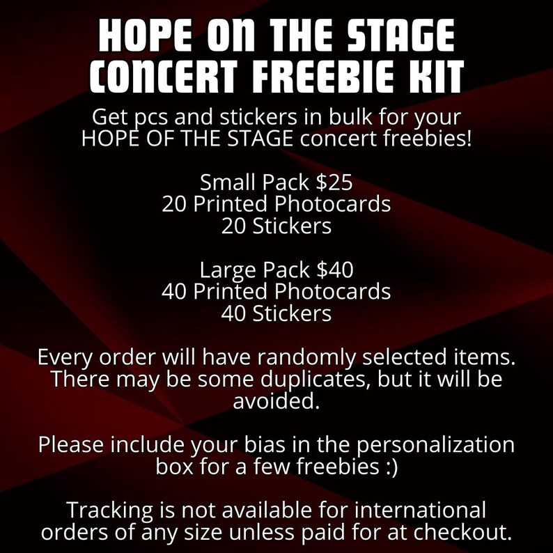 HOPE on the STAGE Concert Freebie Kit Small, Large | Hobi | Jhope ...