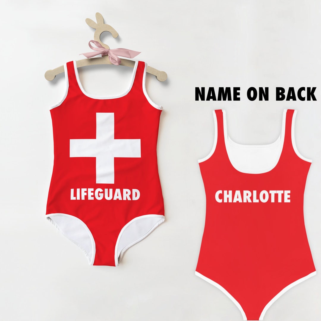 Girls Custom Lifeguard Swimsuit: Personalized One Piece Bathing Suit - Etsy