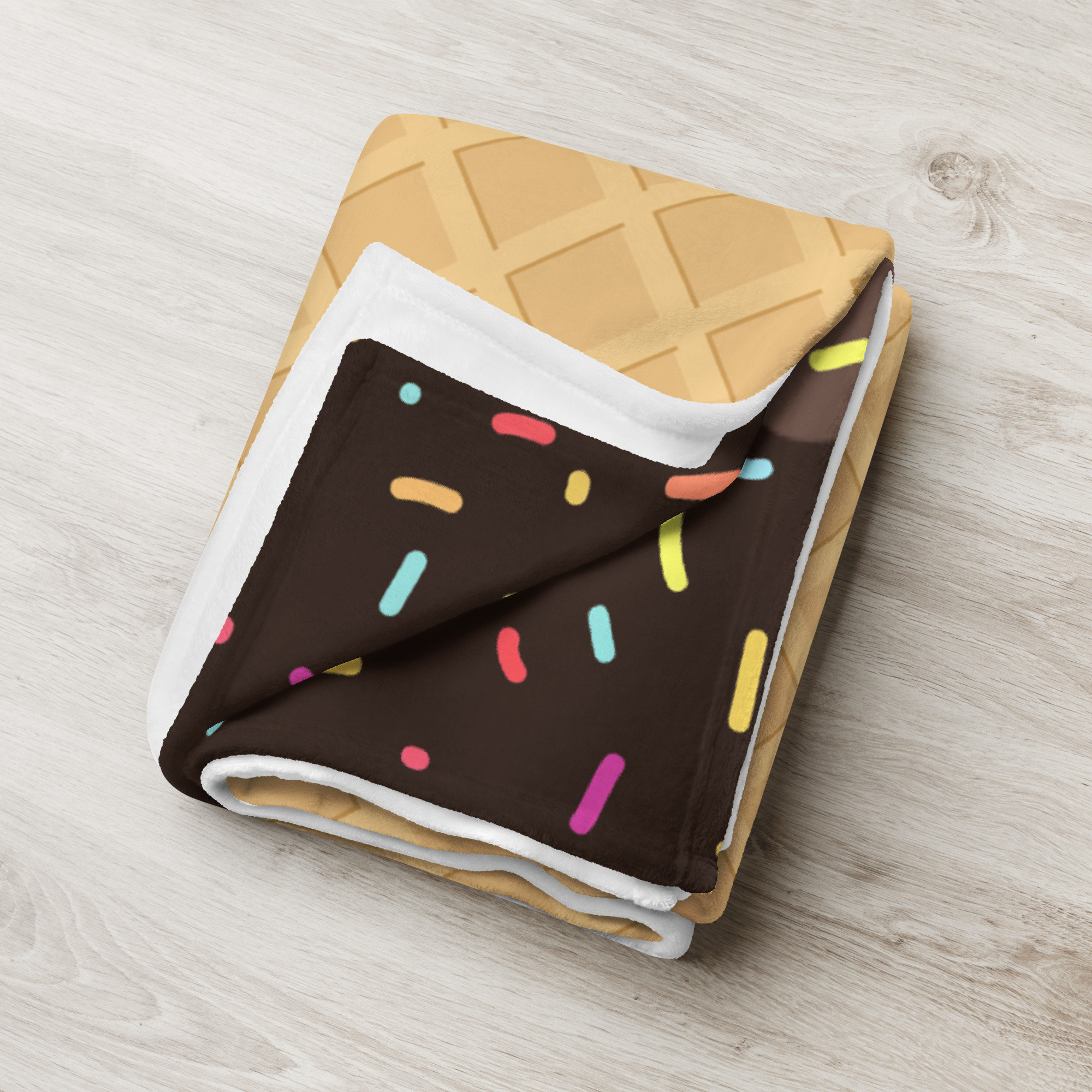 Kids Chocolate Ice Cream Cone Blanket, Cozy Dessert-themed Throw ...