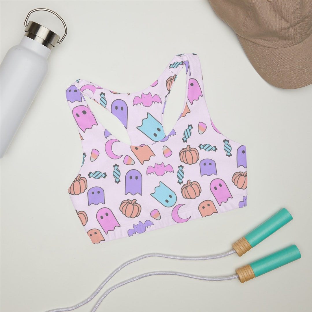 Girls Ghost Halloween Seemless Sports Bra Doubled Lined - Etsy