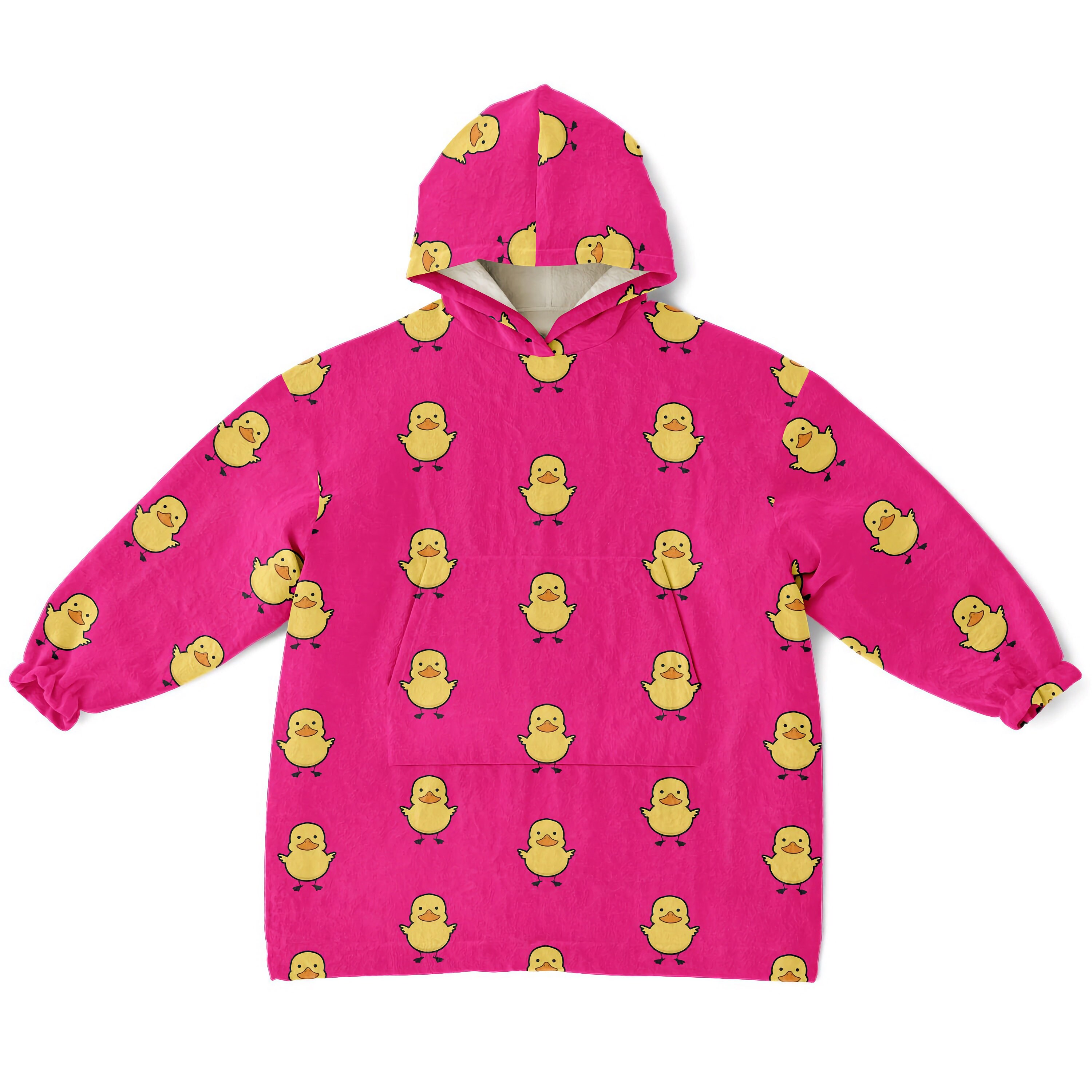 Girls Pink Duck Wearable Blanket Soft Blanket With Hood Rubber Duck ...