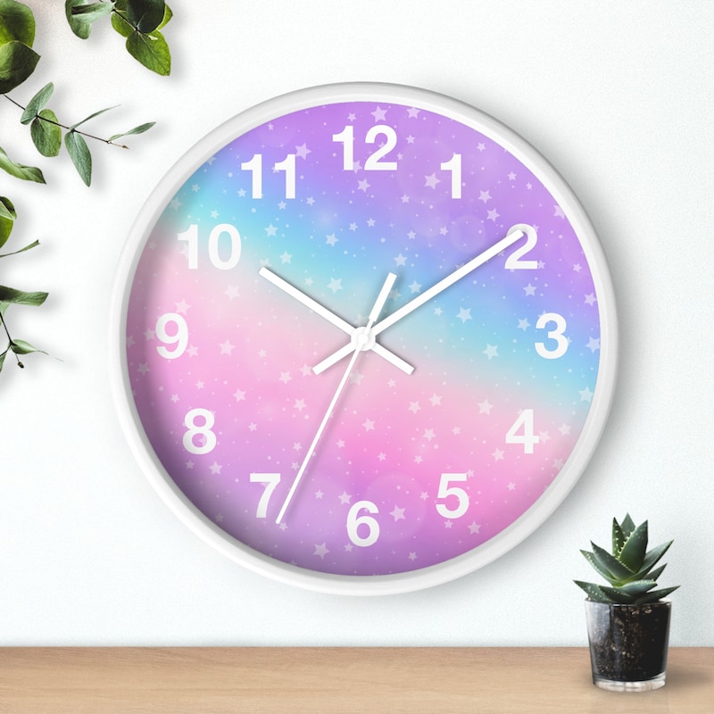 Rainbow Wall Clock - Etsy