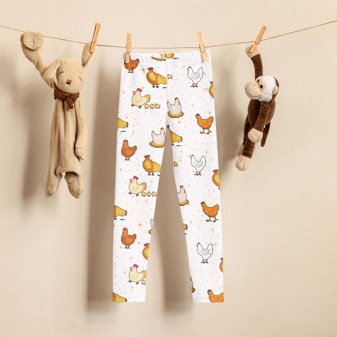 Kids Chicken Buttery Soft Leggings, Farm Animal Gift for Children ...