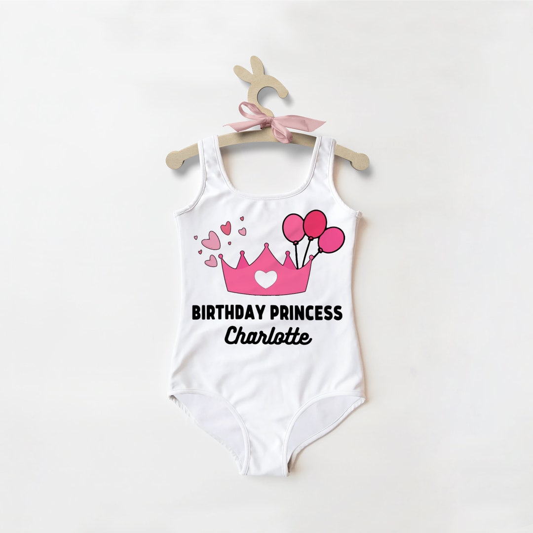 Girls Custom Birthday Princess Swimsuit: UPF 50+ One Piece - Etsy