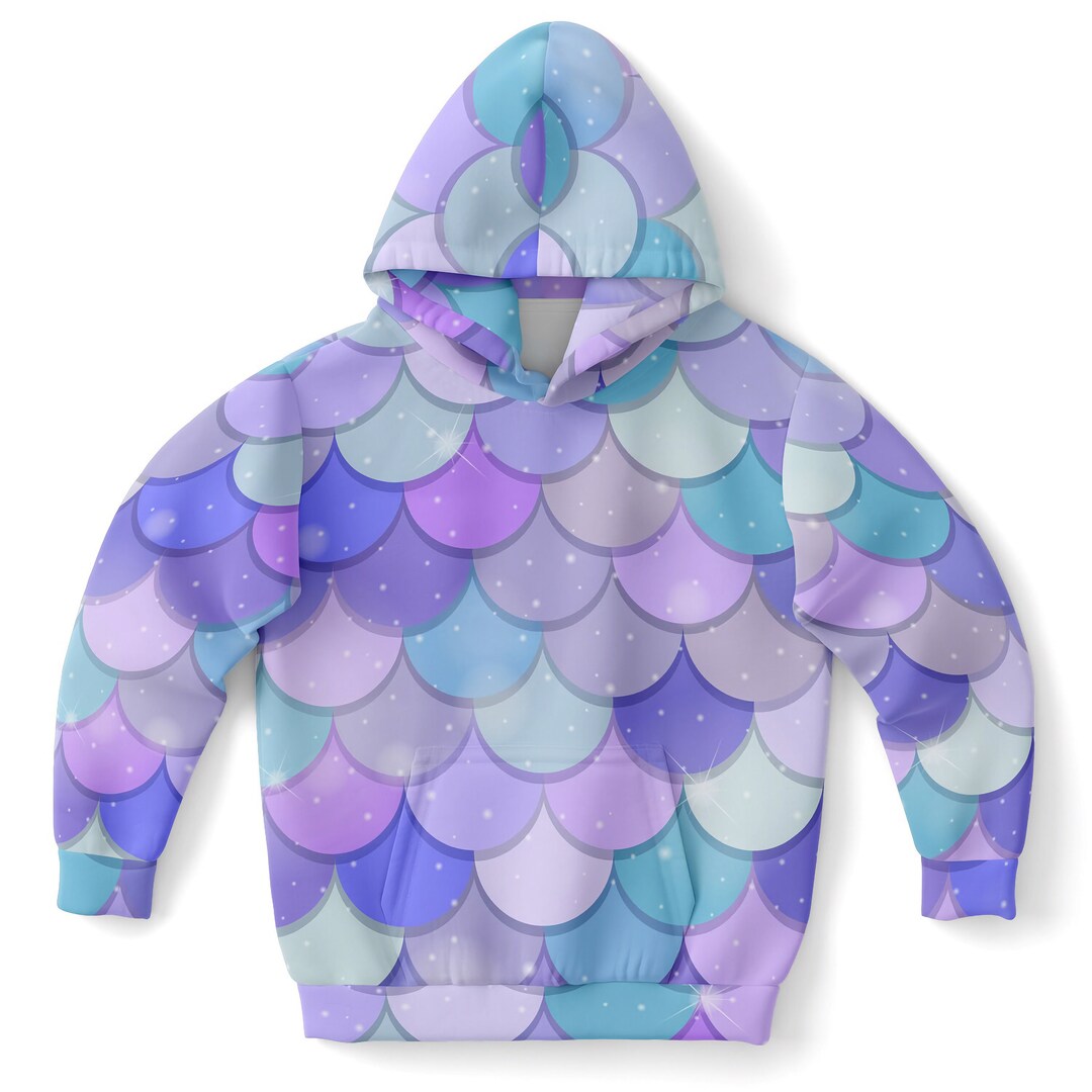 Girls Purple Mermaid Hoodie, Cozy Gift for Children, Mermaid Lovers ...