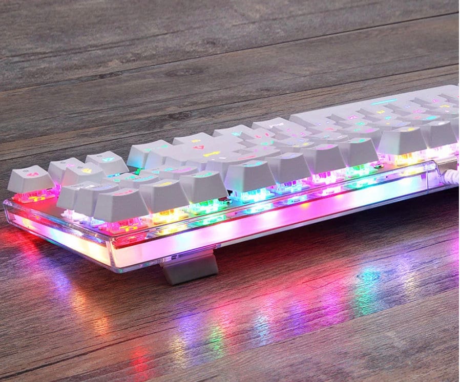 87 Keys RGB Wired Mechanical Keyboard USB Wired Red/blue Switches Laser ...