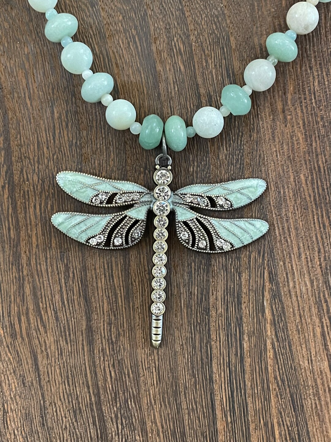 Dragon Fly Pendant, Green Aventurine and Amazonite Necklace. - Etsy