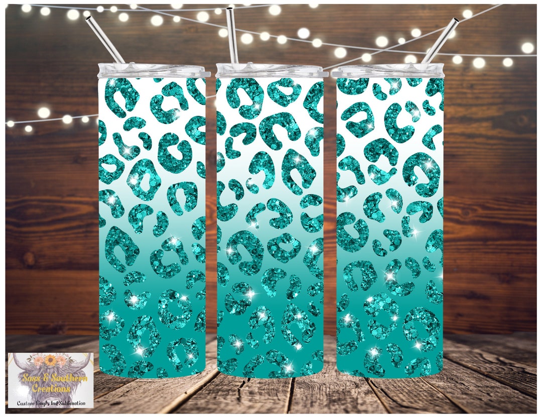 Turquoise Leopard Print Glitter, Sparkle, Ombre - Etsy