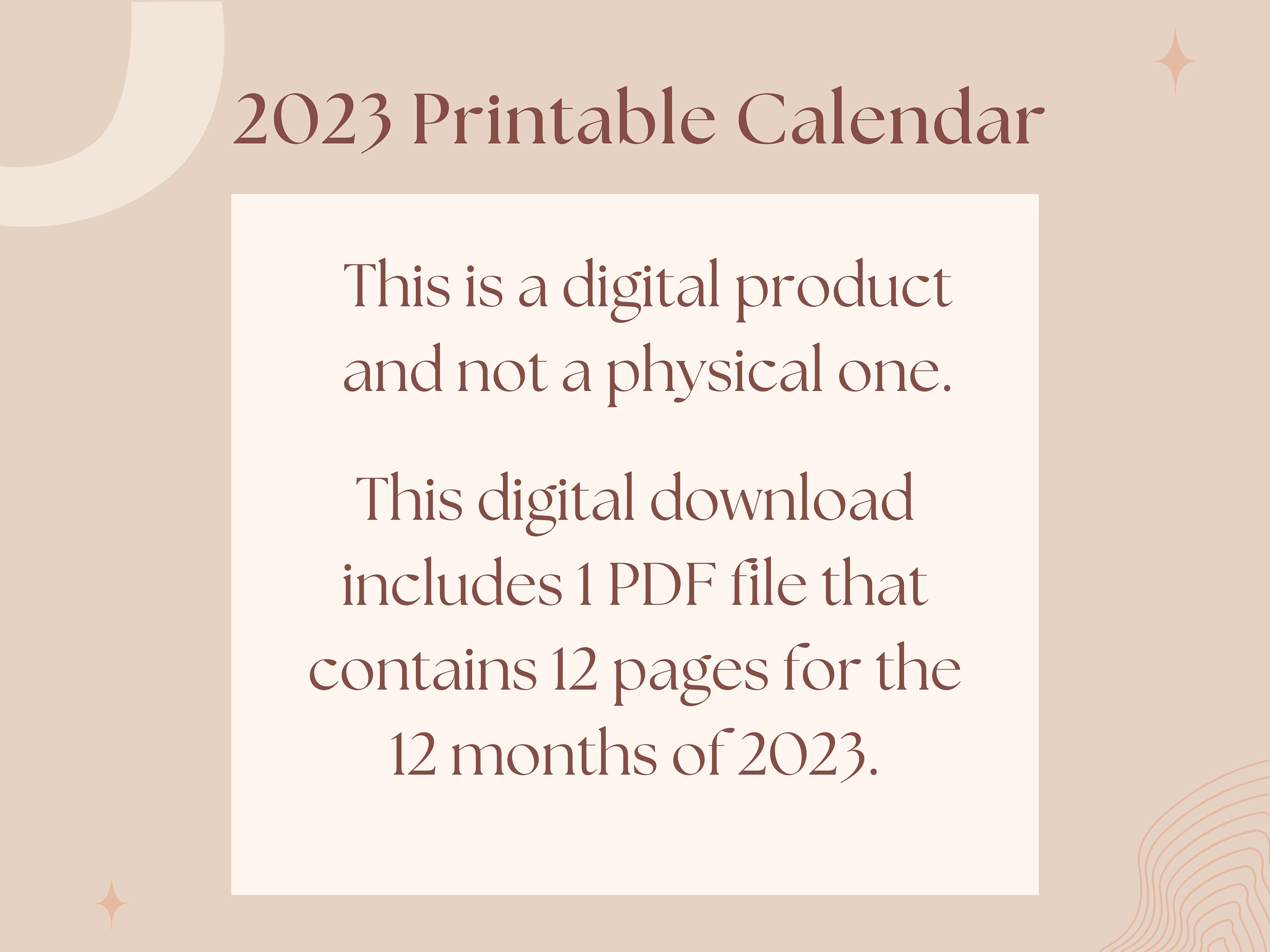 2023 Calendar Printable Digital Download Pink Edition With Flowers 12 ...