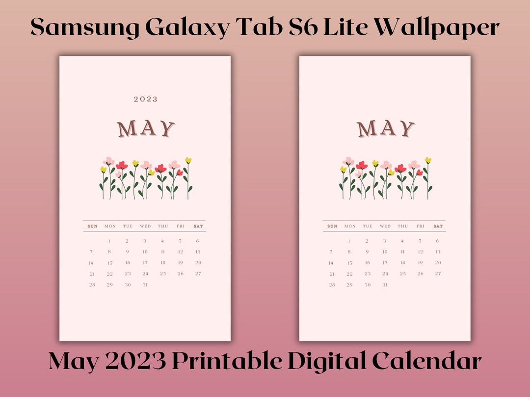 May 2023 Calendar Pink Flower Edition Samsung Galaxy S6 Lite - Etsy