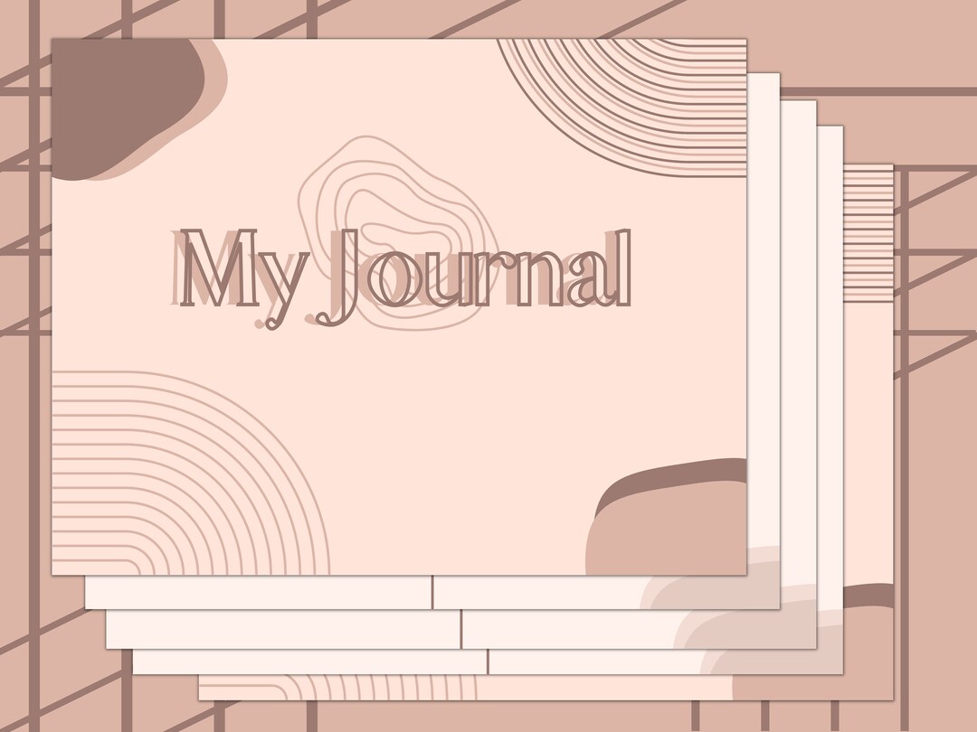 Lined Pages Digital Journal, Brown Hues Modern Design (PDF) - Etsy