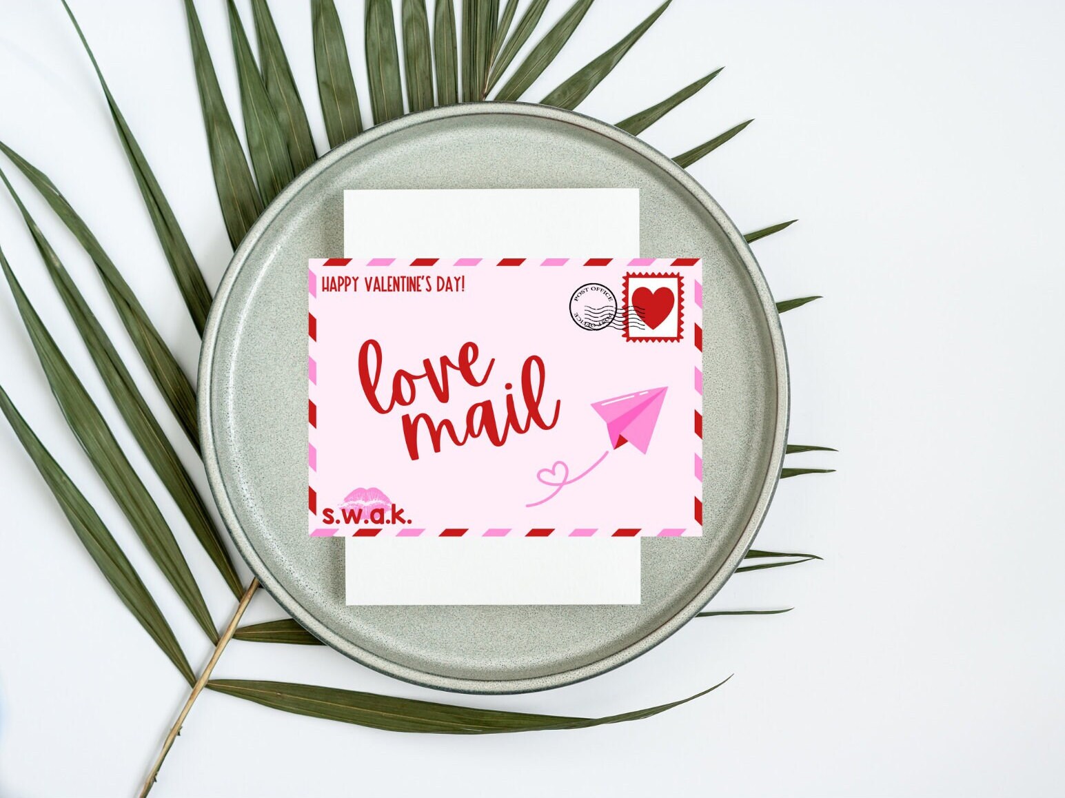 Valentine's Day Gift Tag Note Card Instant Printable Download Sticker ...
