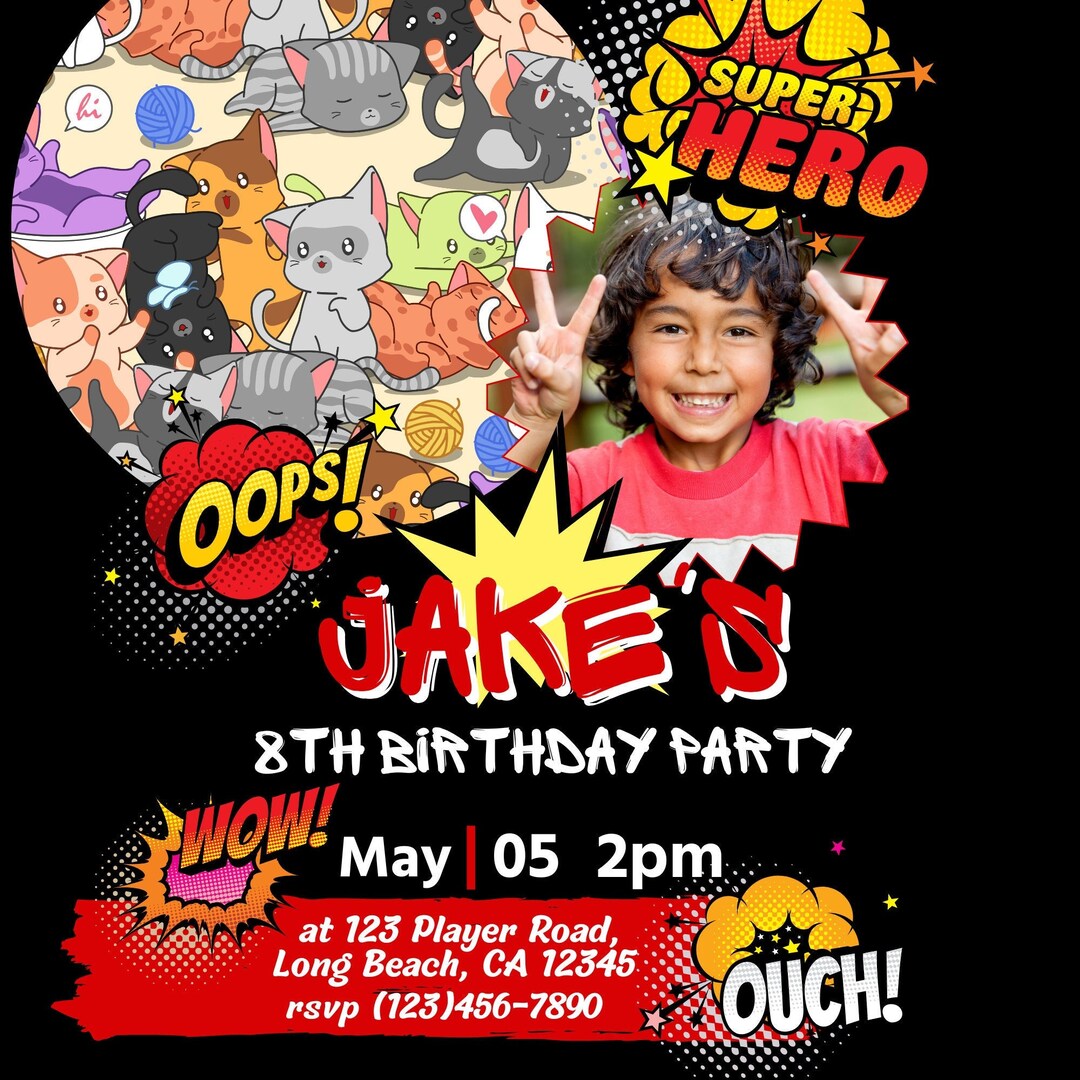 Comic Book Birthday Party Invitation Announcement - Etsy