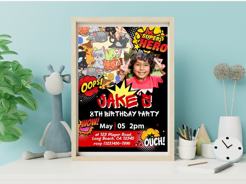 Comic Book Birthday Party Invitation Announcement - Etsy