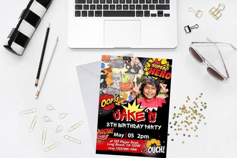 Comic Book Birthday Party Invitation Announcement - Etsy