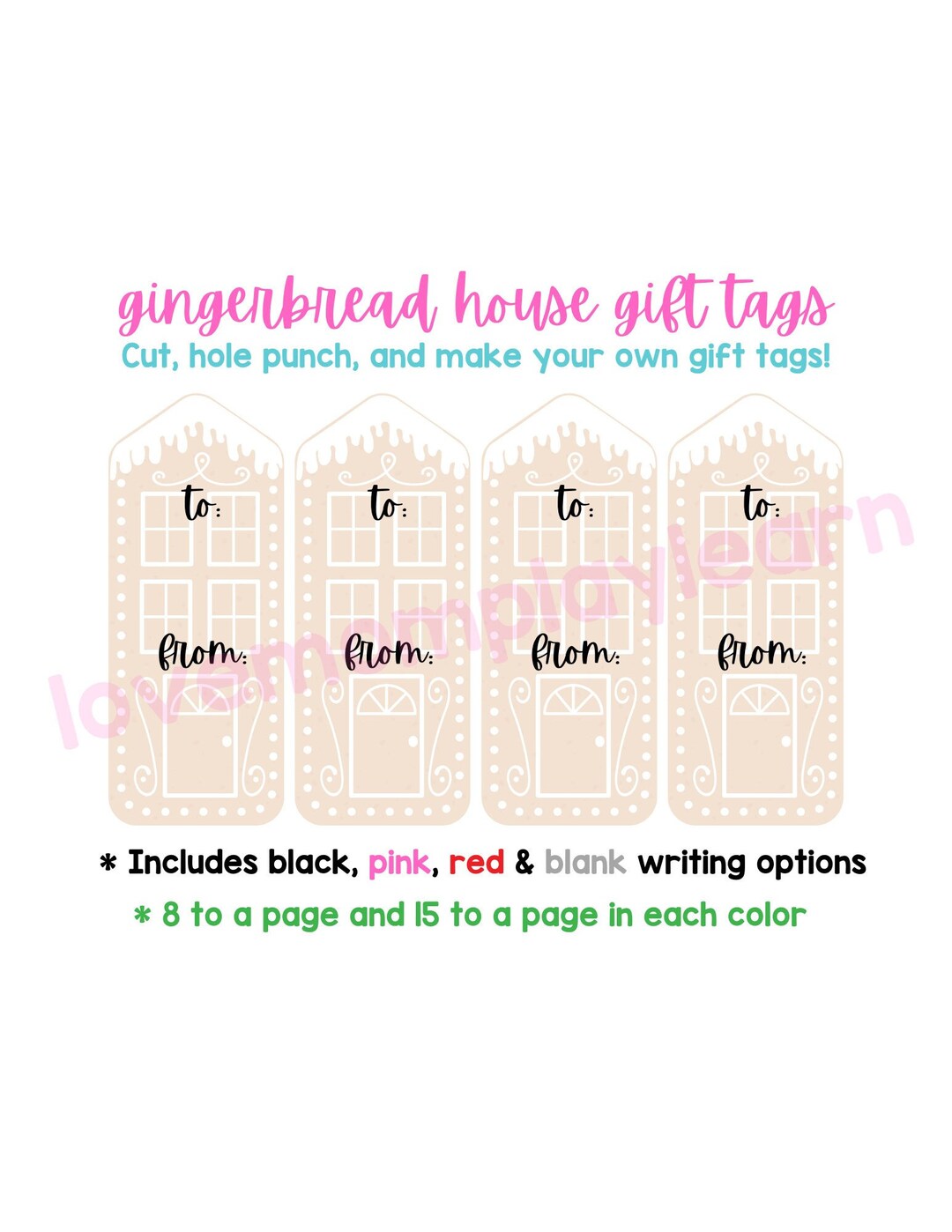 Christmas Gingerbread Gift Tags Instant Printable Download - Etsy