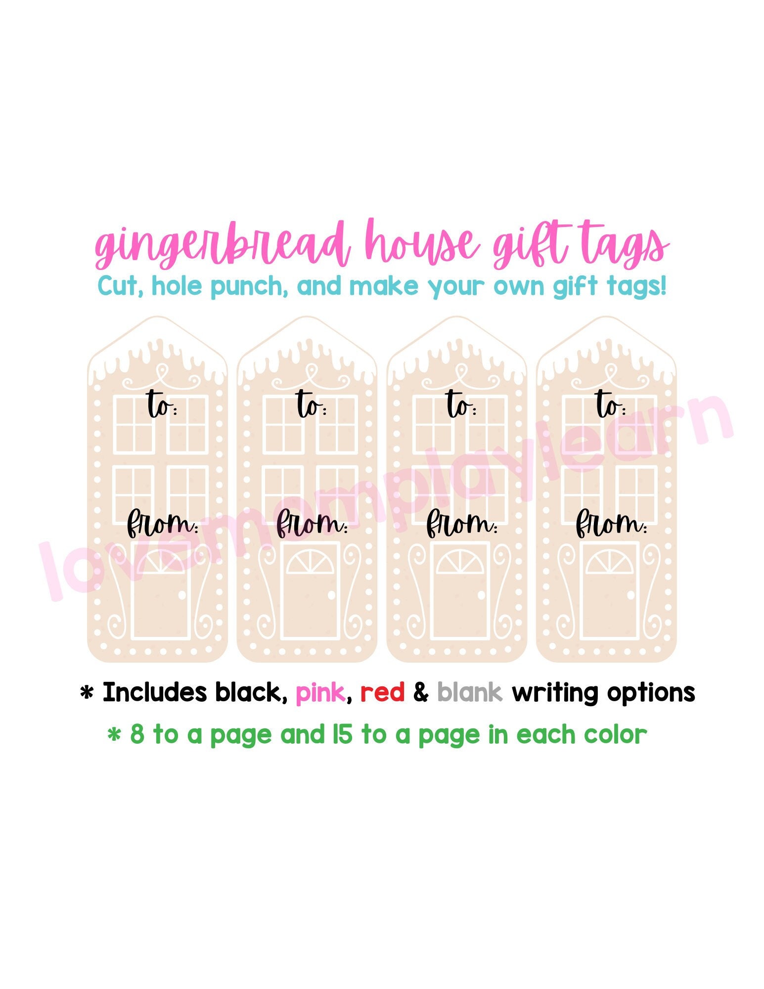 Christmas Gingerbread Gift Tags Instant Printable Download - Etsy