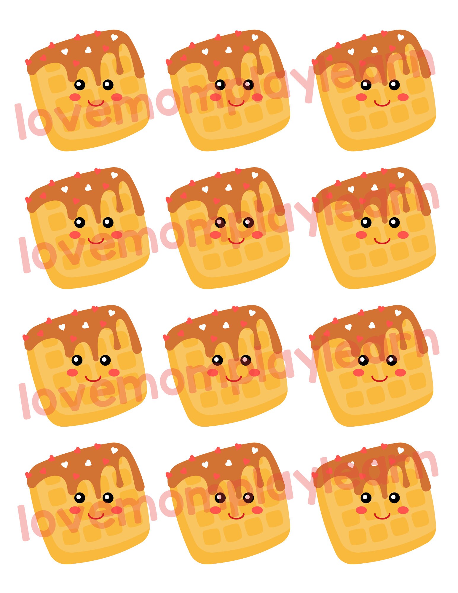 Printable Downloadable Valentine Gift Tags I Love You a Waffle Lot! - Etsy