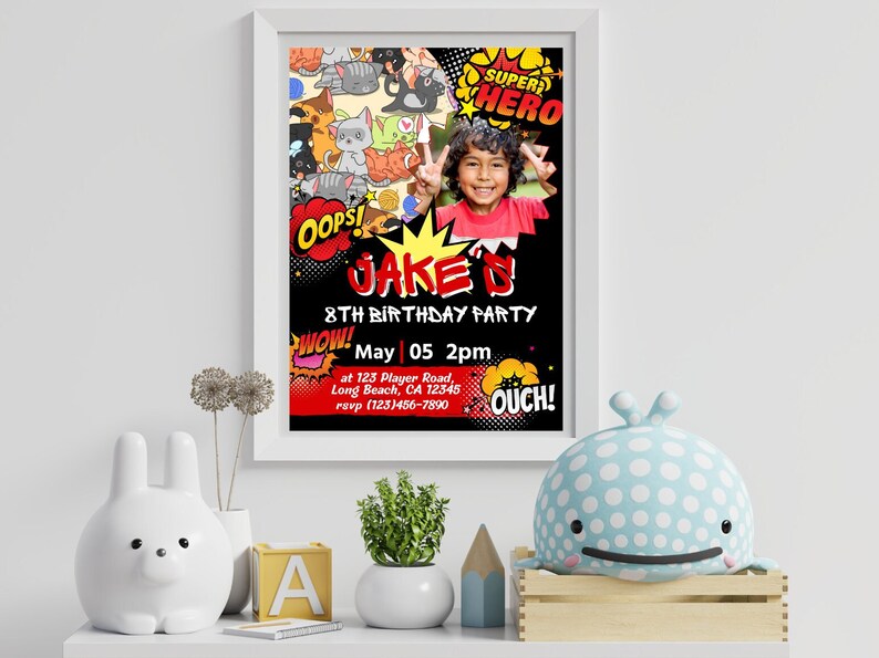Comic Book Birthday Party Invitation Announcement - Etsy
