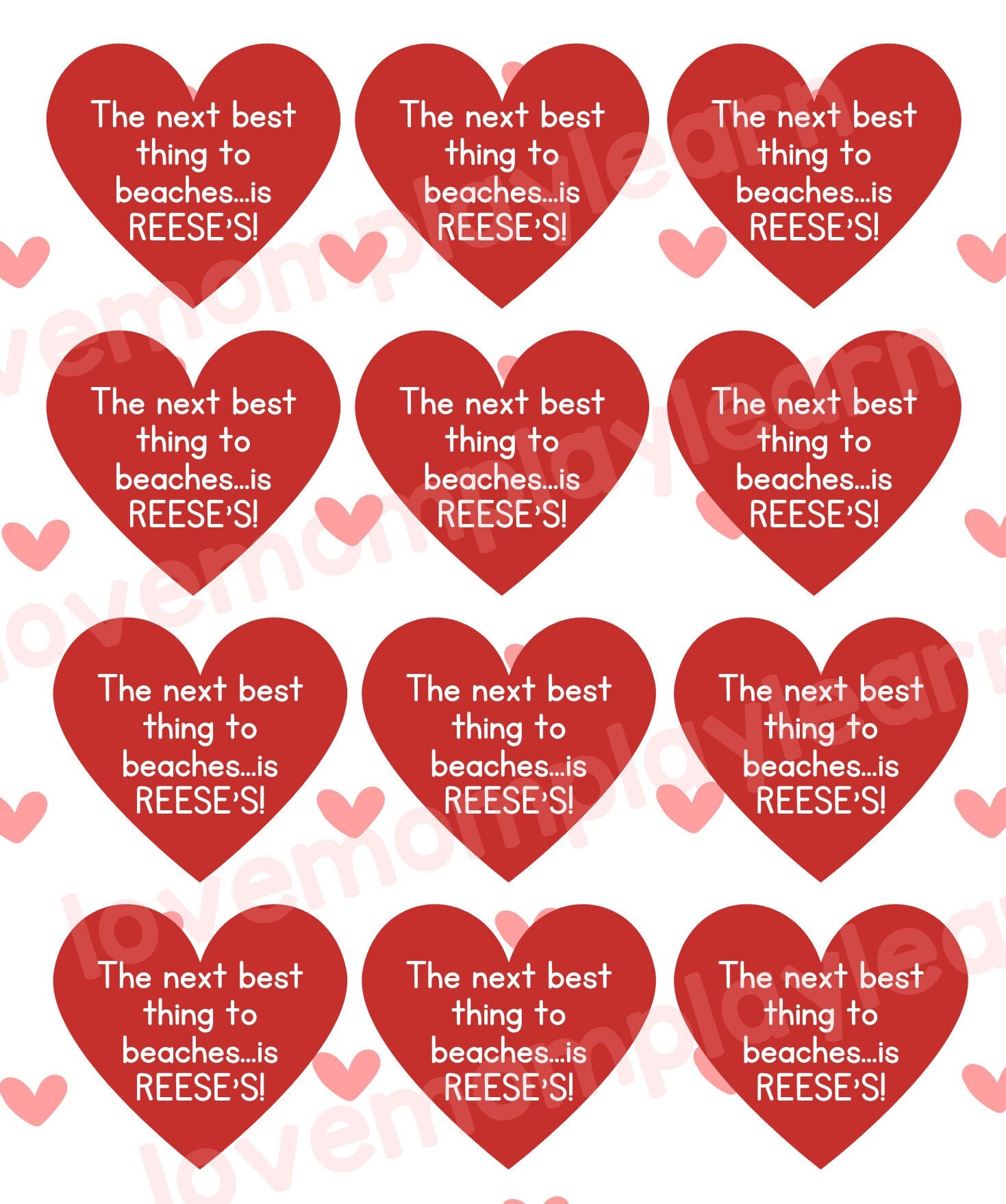 Valentine's Day Gift Reese's Peanut Butter Cups Instant Download ...