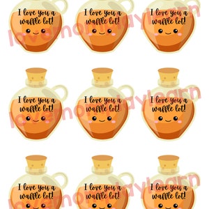Printable Downloadable Valentine Gift Tags I Love You a Waffle Lot! - Etsy