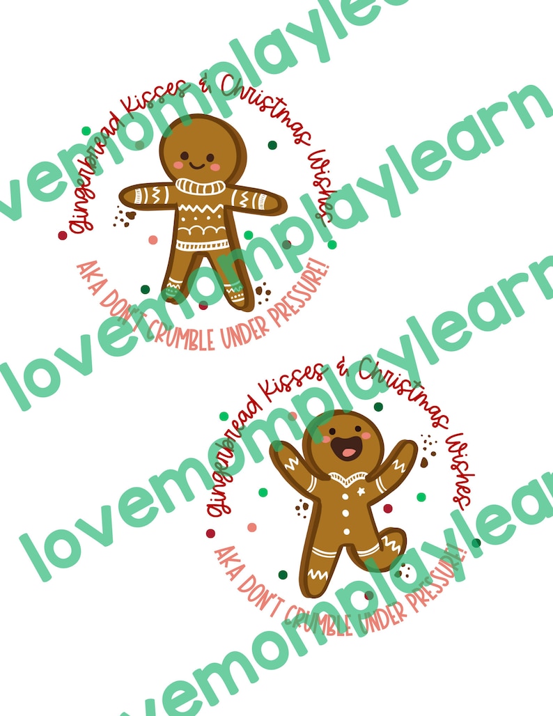 Christmas Gingerbread Gift Tags Instant Printable Download Sticker - Etsy