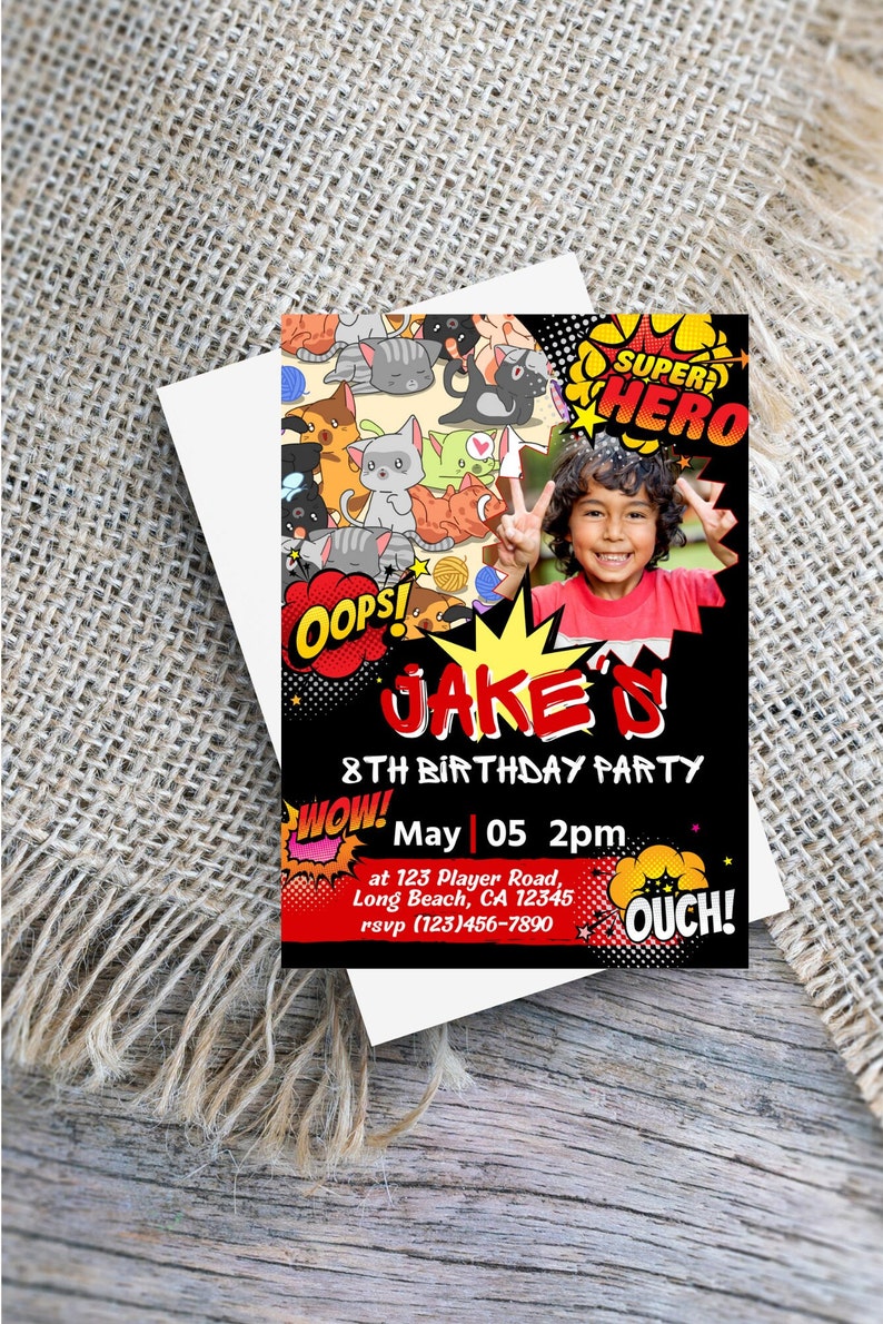 Comic Book Birthday Party Invitation Announcement - Etsy