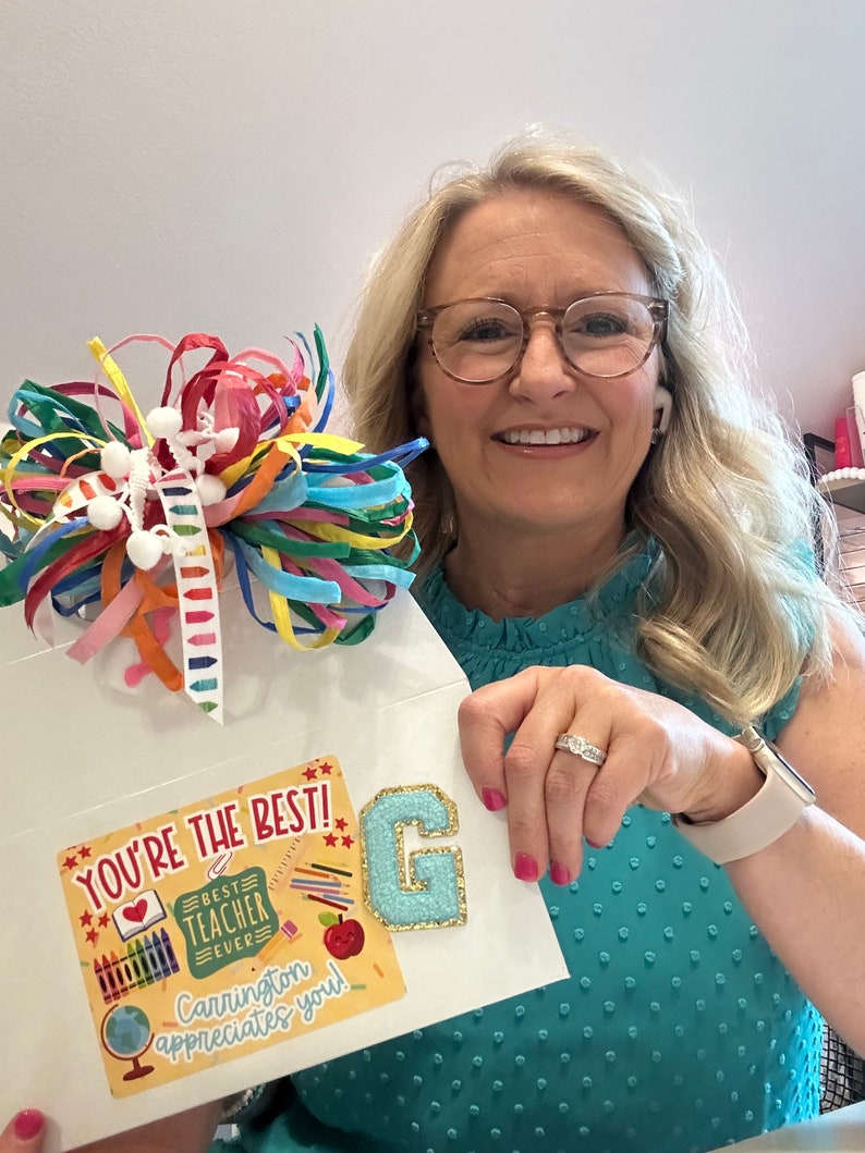 Pink Teacher Appreciation Gift Printable Label Tag With School Supply ...