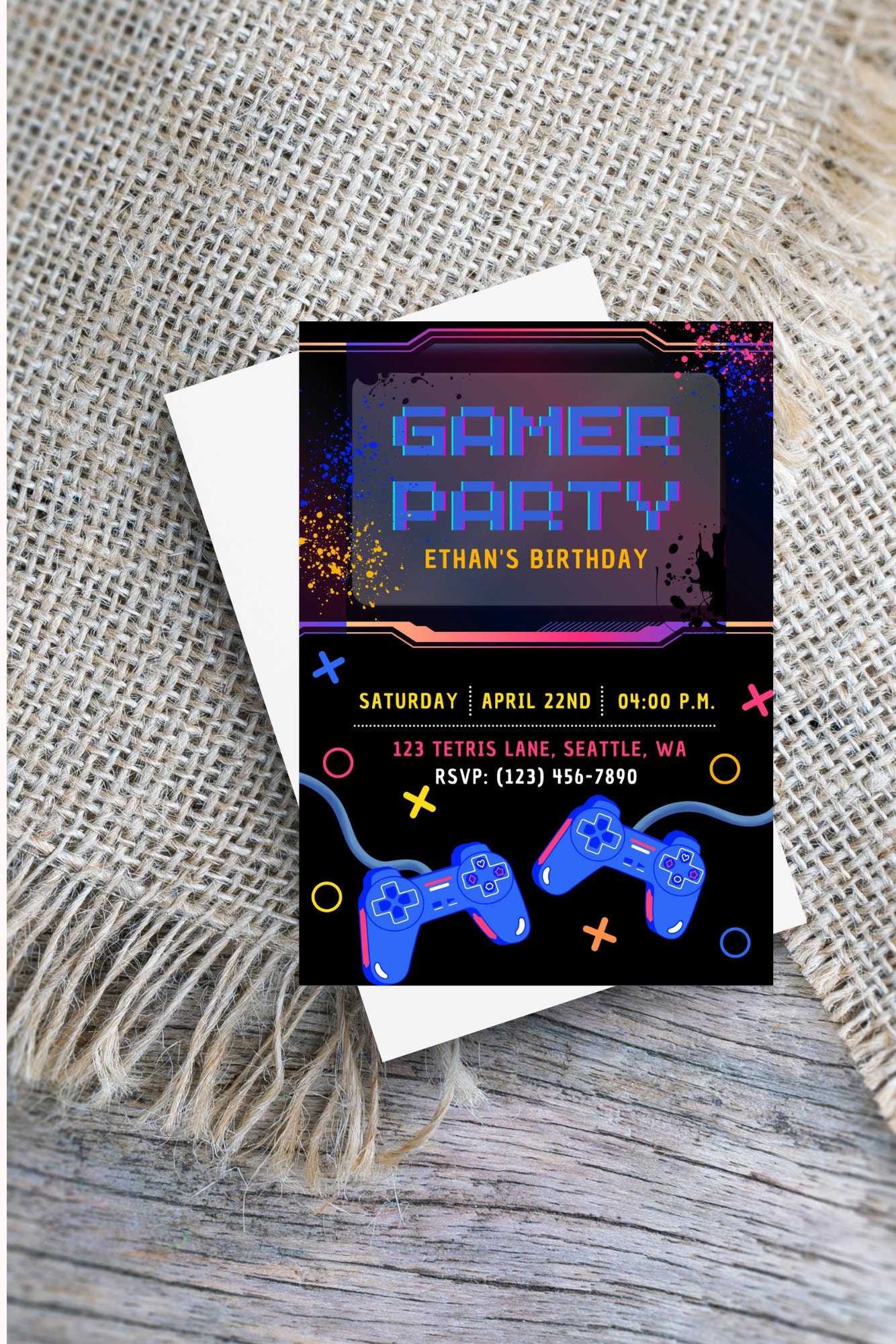 Video Gamer Birthday Party Invitation Announcement - Etsy