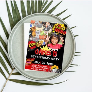 Comic Book Birthday Party Invitation Announcement - Etsy