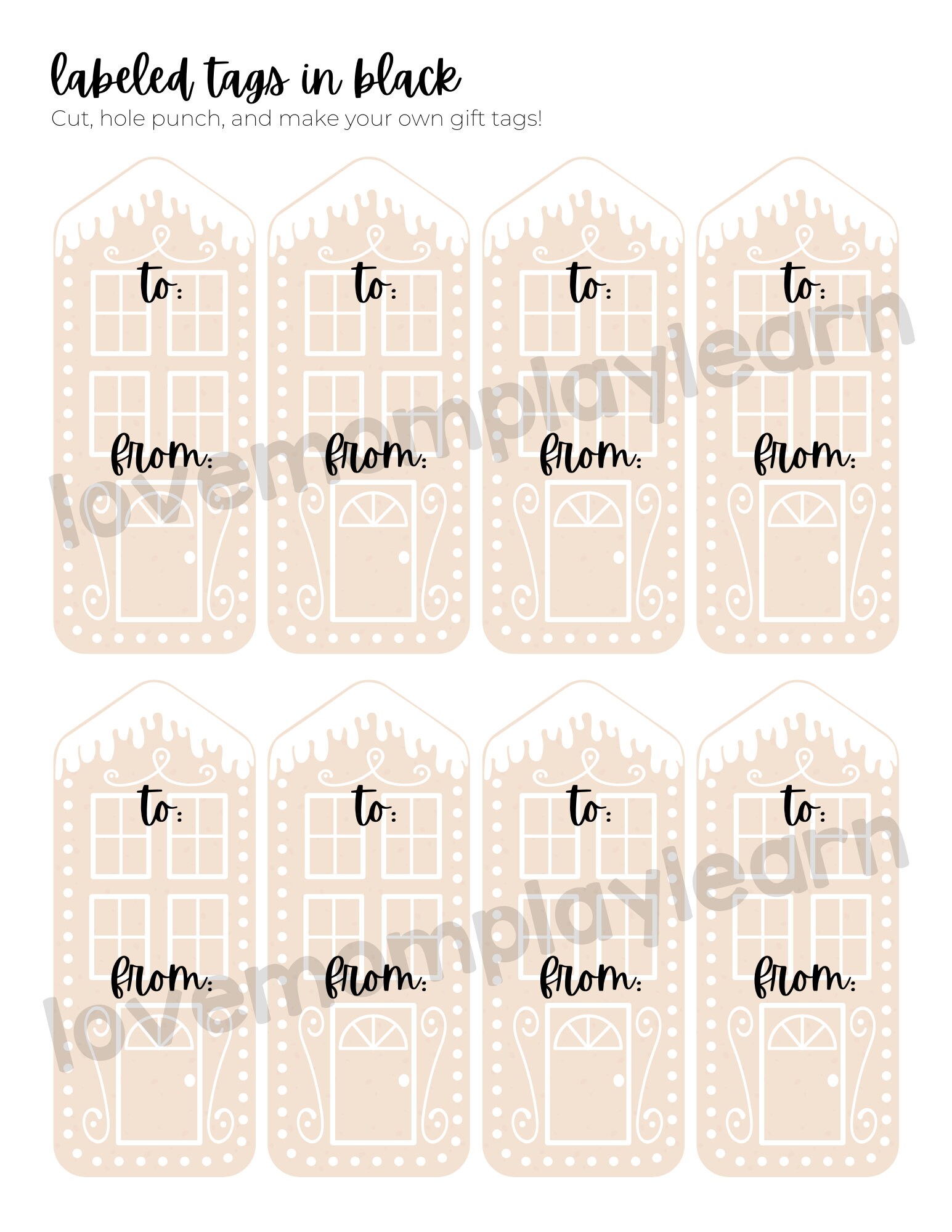 Christmas Gingerbread Gift Tags Instant Printable Download - Etsy