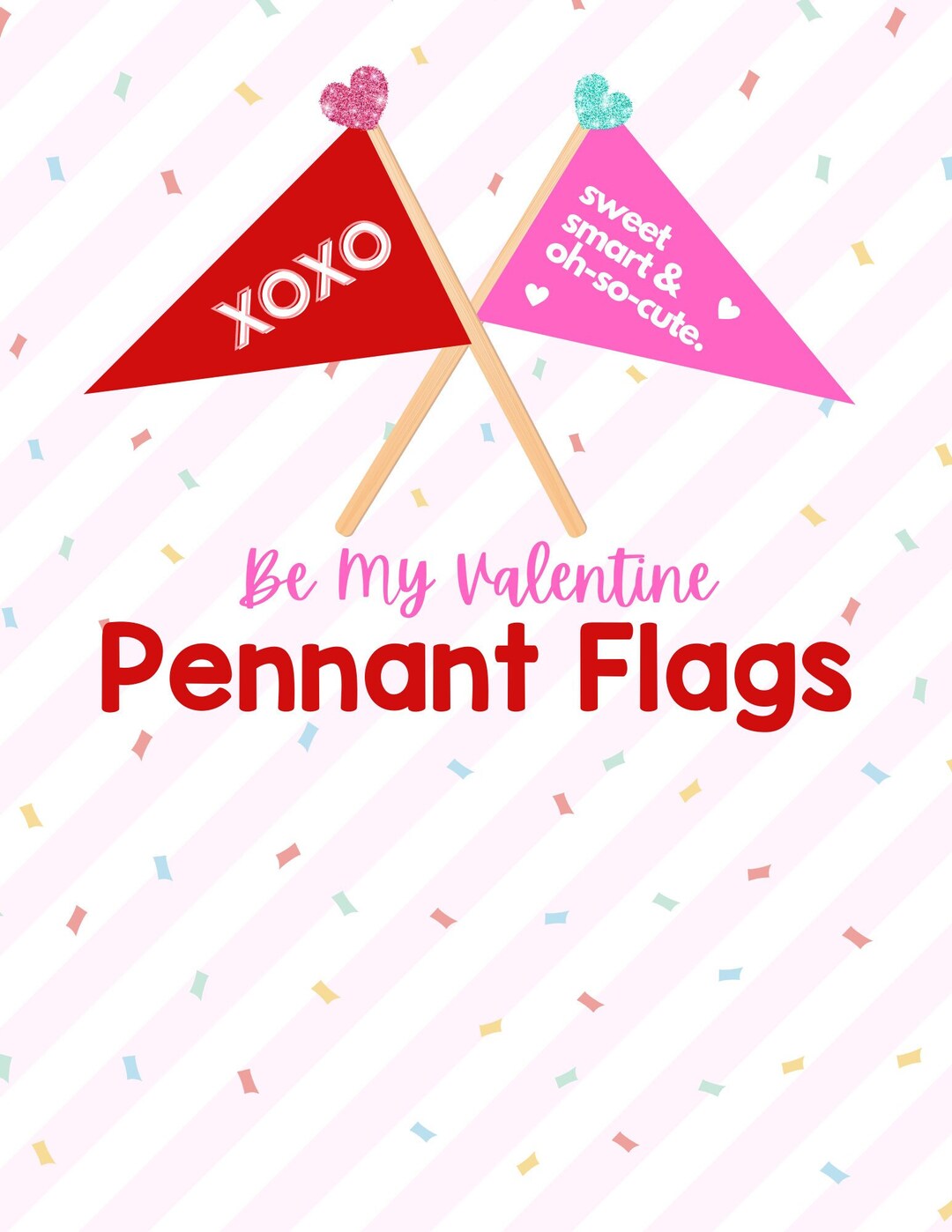 Valentine Pennants Bunting Printable Download - Etsy