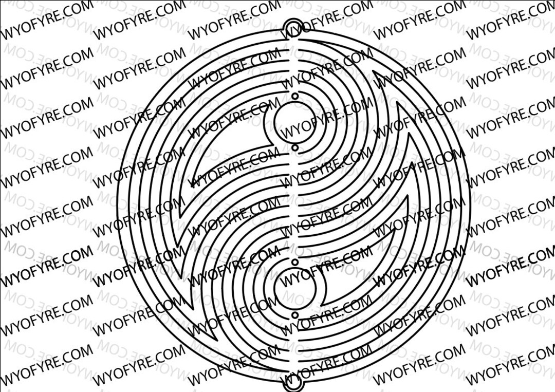 Yin Yang Wind Spinner DXF File for Yin and Yang DXF Wind Spinner, DXF ...