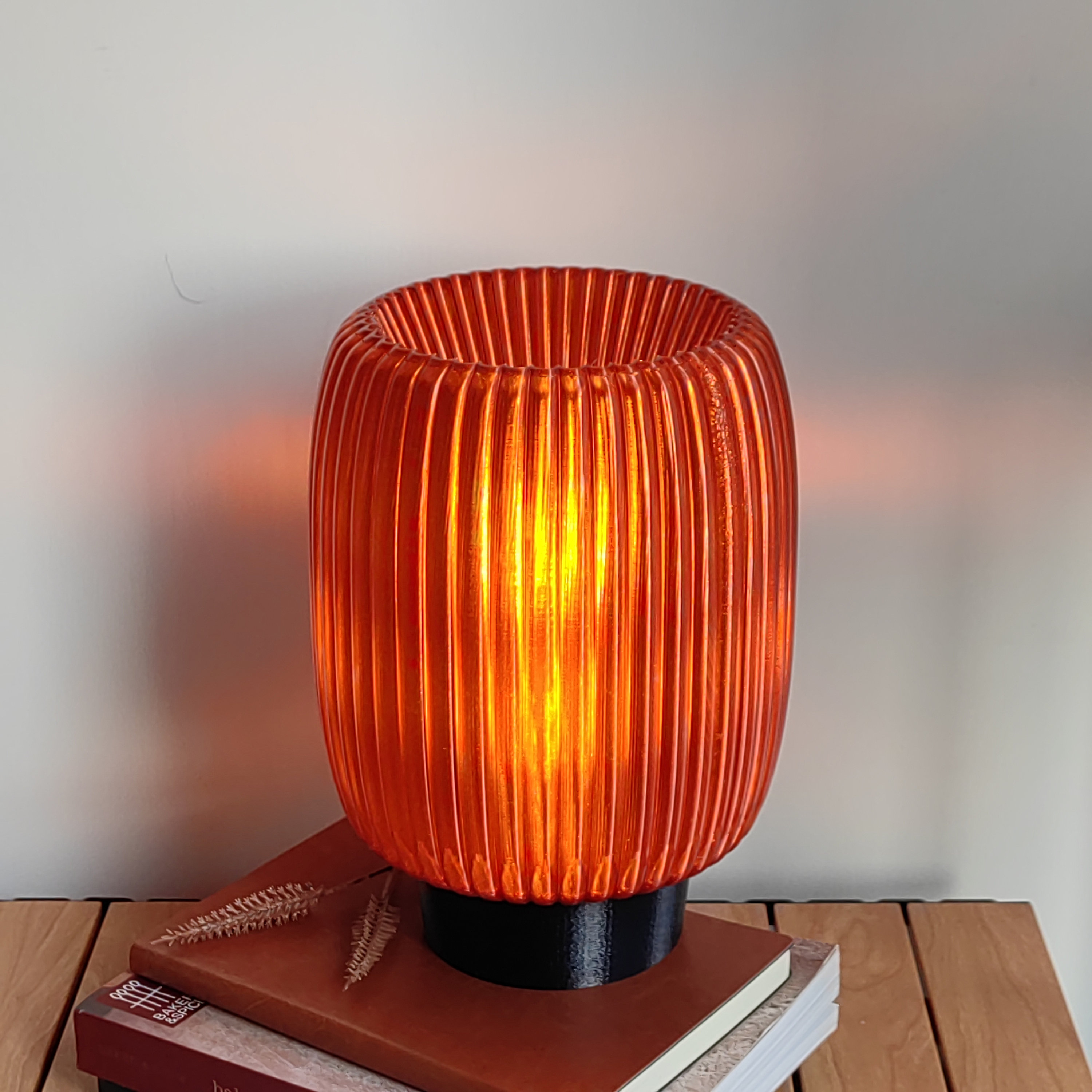 Lantern Memory Table Lamp AMBER, Retro Minimal 3D Printed Bedside Lamps ...