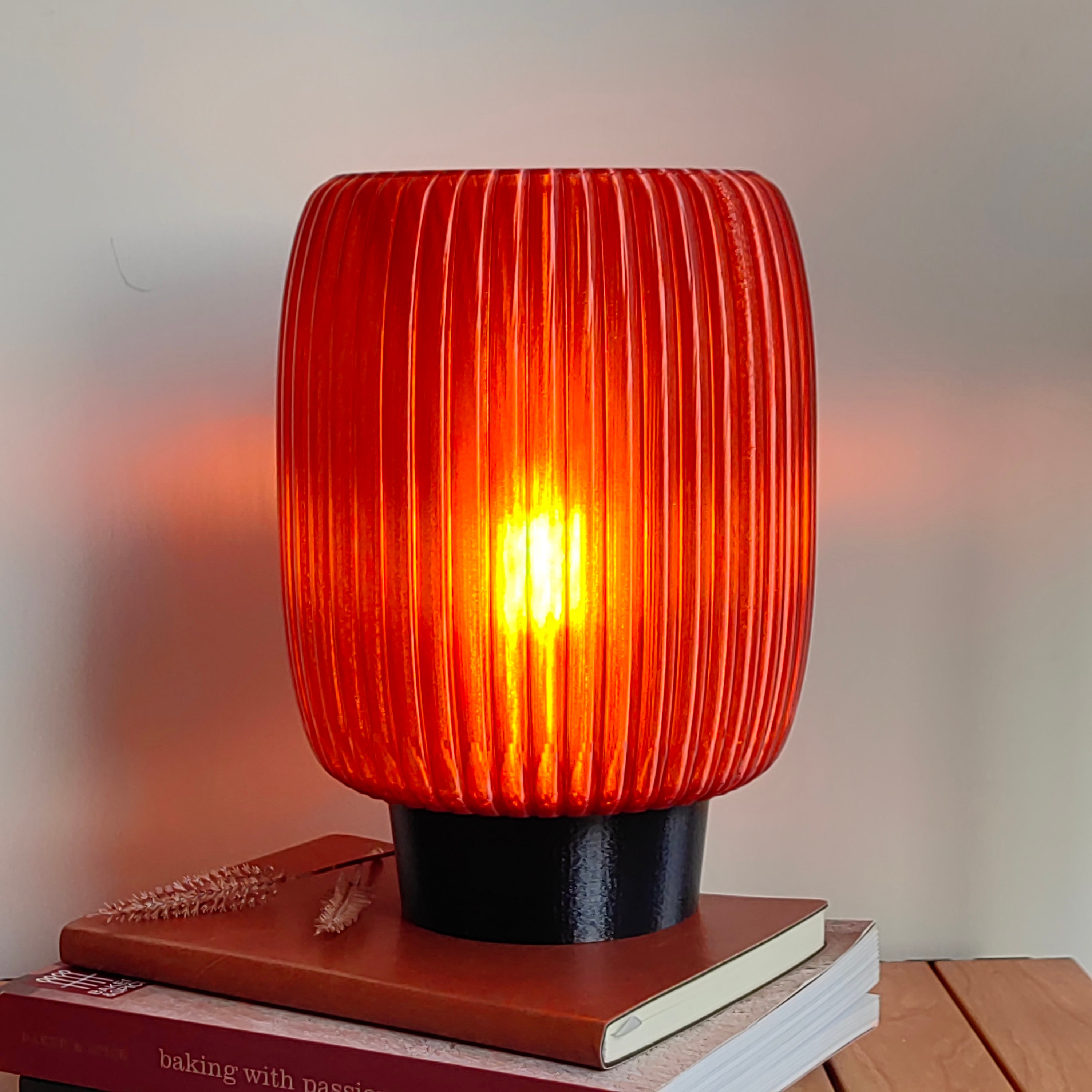Lantern Memory | Table Lamp AMBER, Retro Minimal 3D Printed Bedside ...